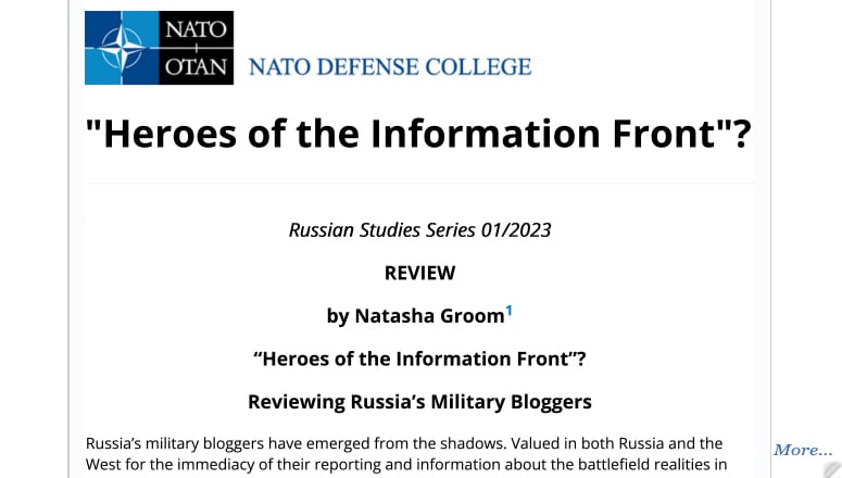 “Heroes of the Information Front”? – NATO Defense College